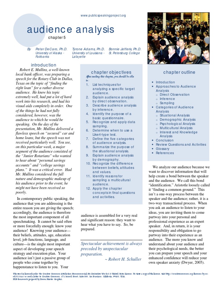 Audience Analysis: Chapter Objectives Chapter Outline | PDF | Attitude ...