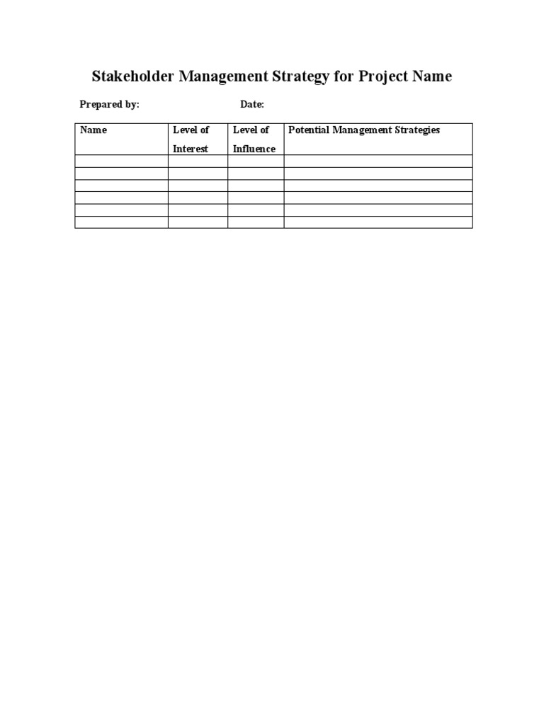 Stakeholder Management Strategy | PDF