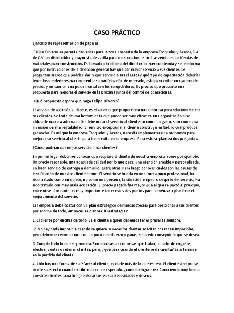 1 Caso Práctico | PDF | Cliente | Marketing