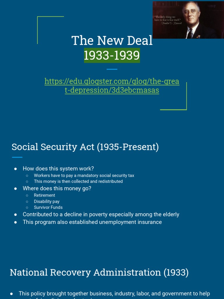 The New Deal | PDF | New Deal | Federal Deposit Insurance Corporation