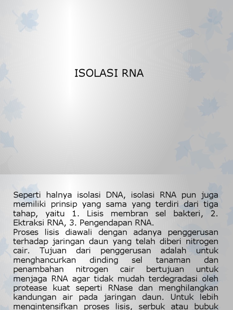 Isolasi Rna | PDF