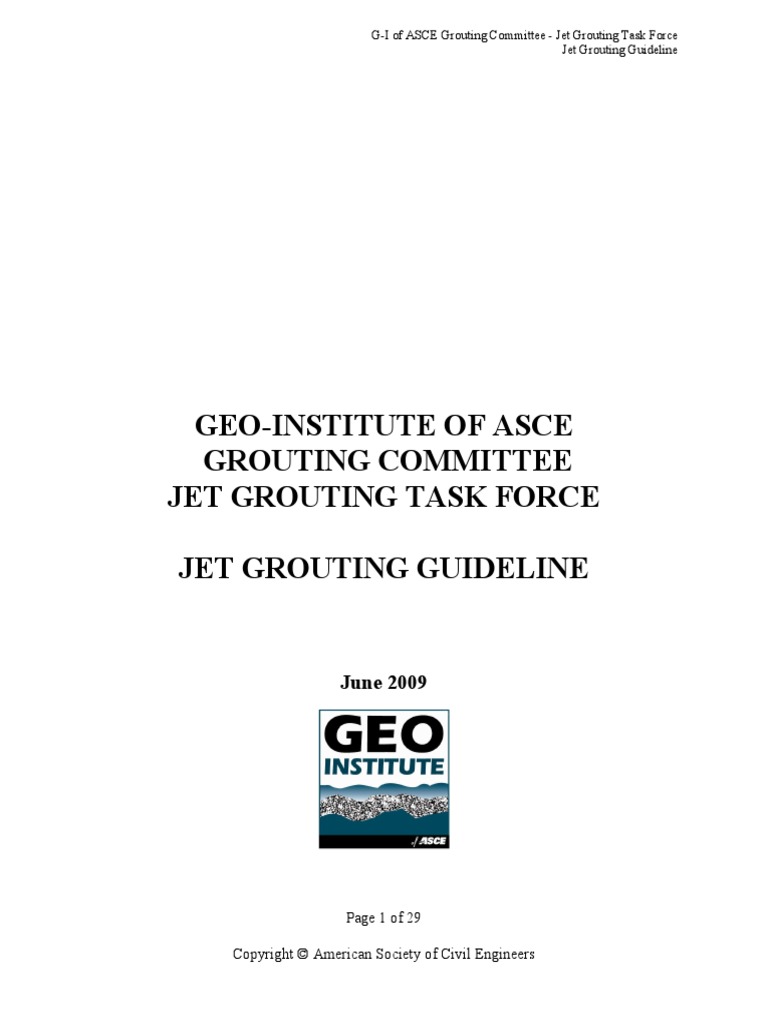 ASCE GI 1 - Jet - Grouting - Guideline - Specification PDF | PDF ...