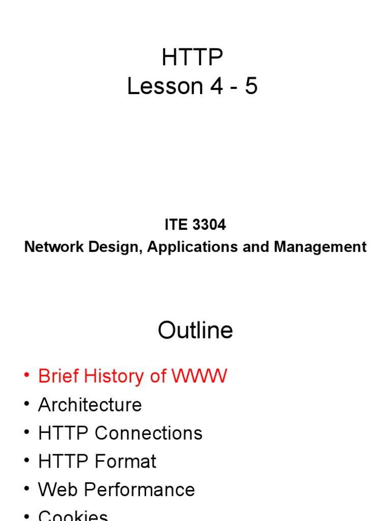 Lesson 4 - 5: ITE 3304 Network Design, Applications and Management ...