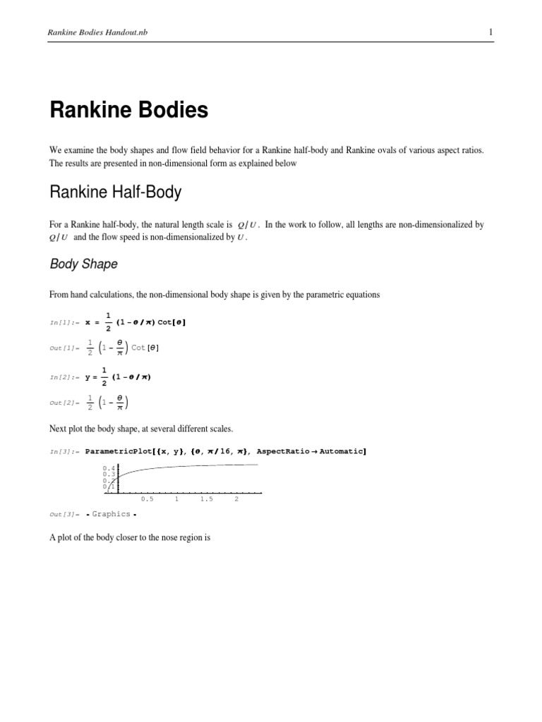Rankine Body Plots | PDF | Mathematical Objects | Mechanics