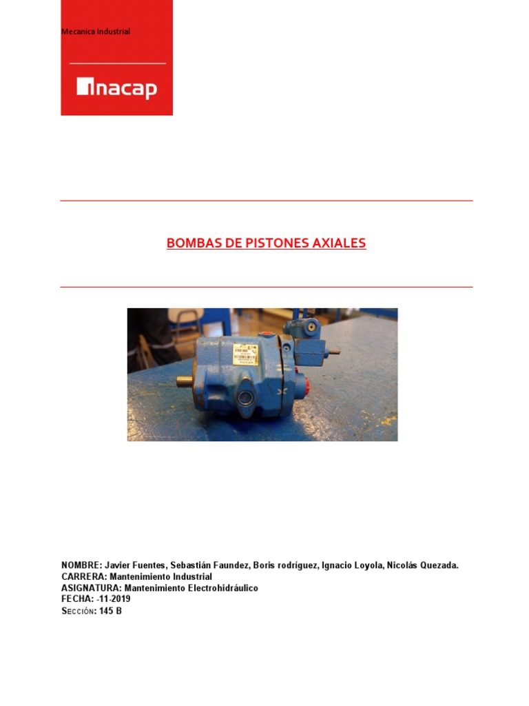 Bombas de Pistones Axiales: Funcionamiento y Aplicaciones | PDF | Bomba ...