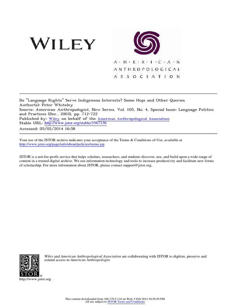 Whiteley, Peter. (2003) | PDF | Anthropology