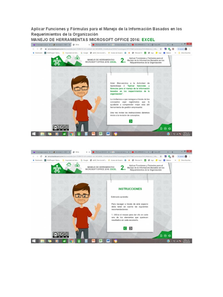 Aplicar Funciones y Fórmulas para El Manejo de La Información Basados ...