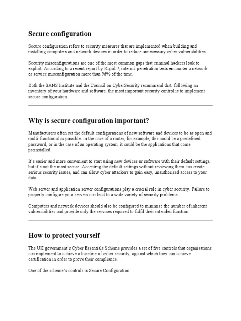 Secure config importance | PDF