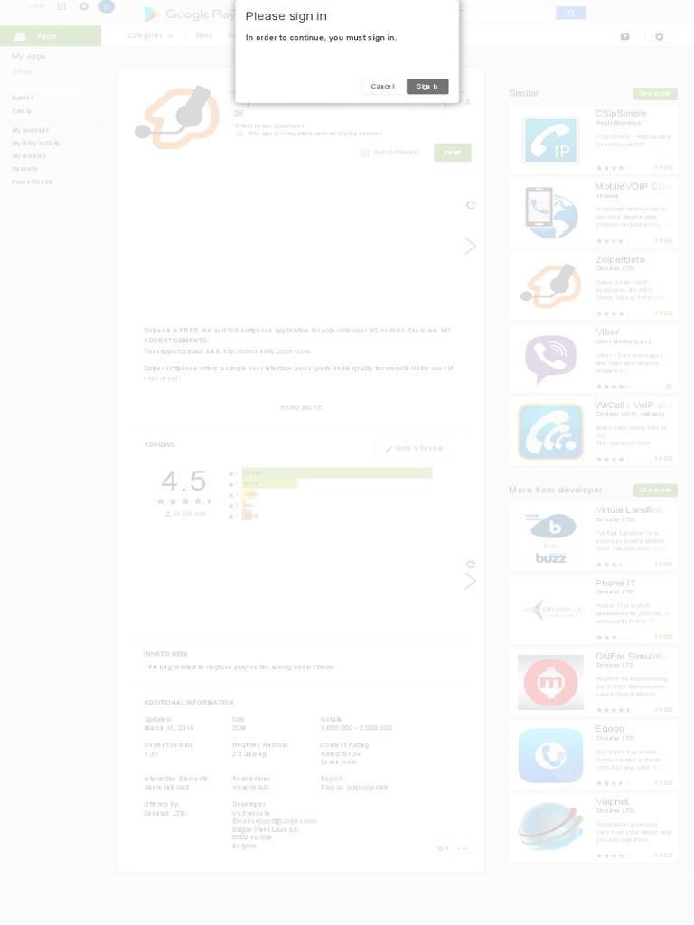 Zoiper IAX SIP VOIP Softphone: in Order To Continue, You Must Sign in ...