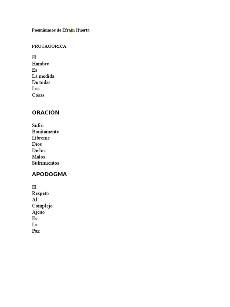 Poemínimos de Efraín Huerta | PDF