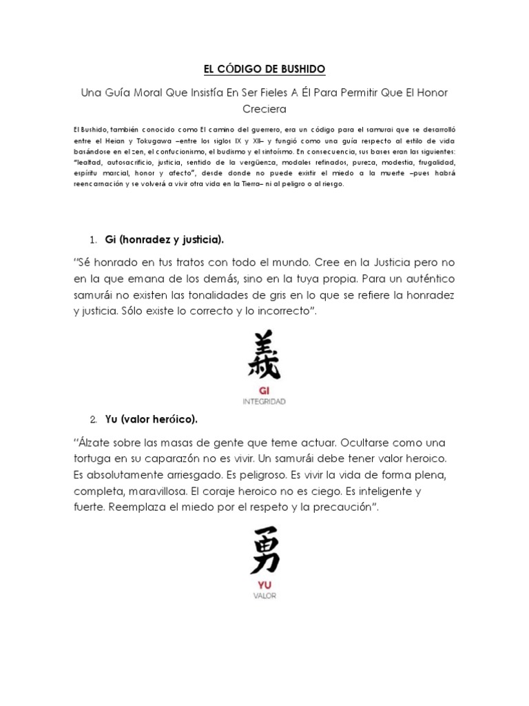 El Código de Bushido | PDF | Bushido | sintoísmo