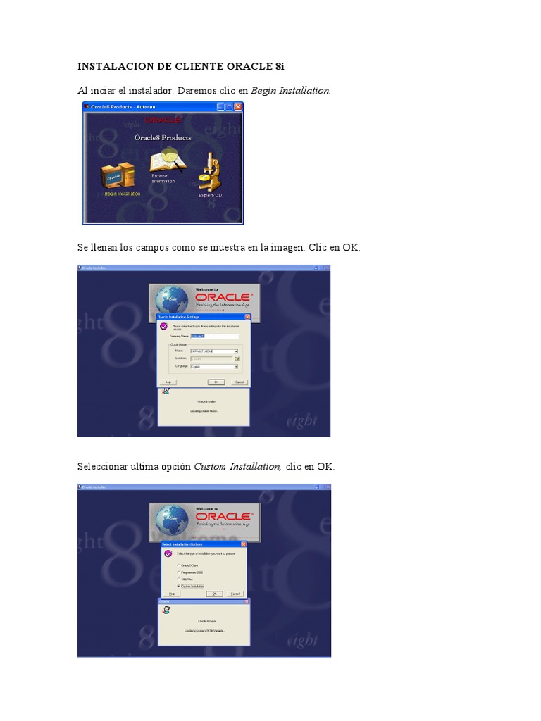INSTALACION DE CLIENTE ORACLE 8i | PDF