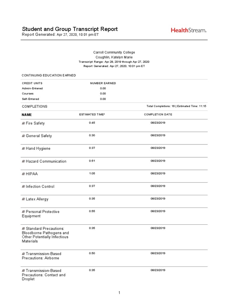 Healthstream | PDF | Infection Control | Public Health