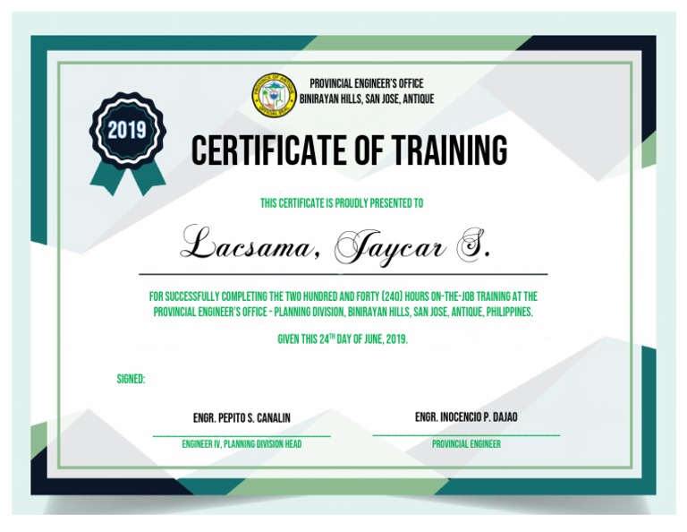 Certificate of Training | PDF