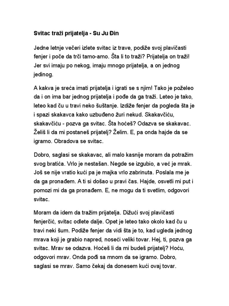 Svitac Traži Prijatelja | PDF