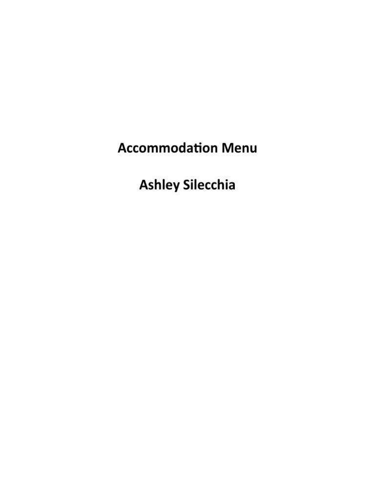 Accommodation Menu | PDF | Visual Impairment | Applied Psychology