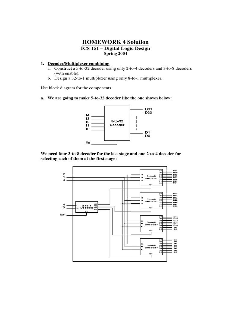 HOMEWORK 4 Solution: ICS 151 - Digital Logic Design | PDF | Binary Coded Decimal | Arithmetic