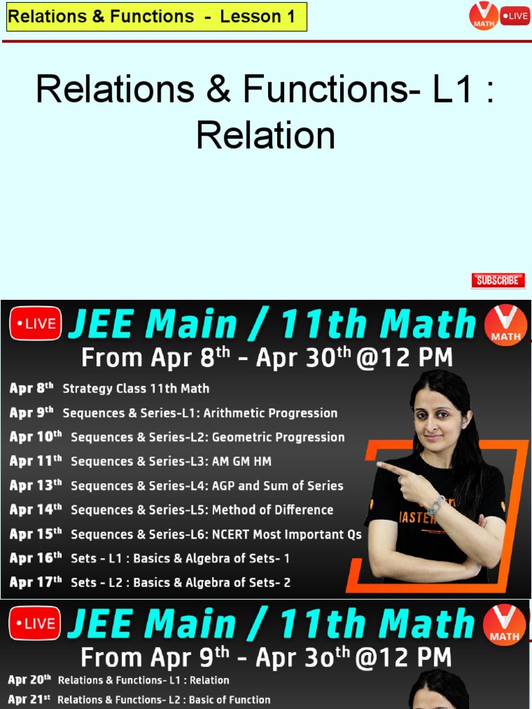 "Relations & Functions: Lesson 1" | PDF | Function (Mathematics) | Mathematical Analysis