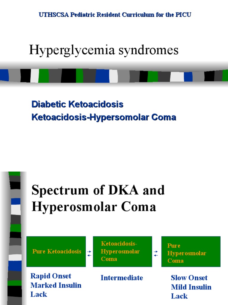 Hyperglycemia Syndromes: Diabetic Ketoacidosis Ketoacidosis ...