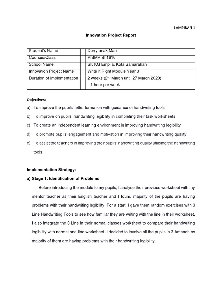 B03-Project Report (Lampiran 1) | PDF | Typography | Mentorship