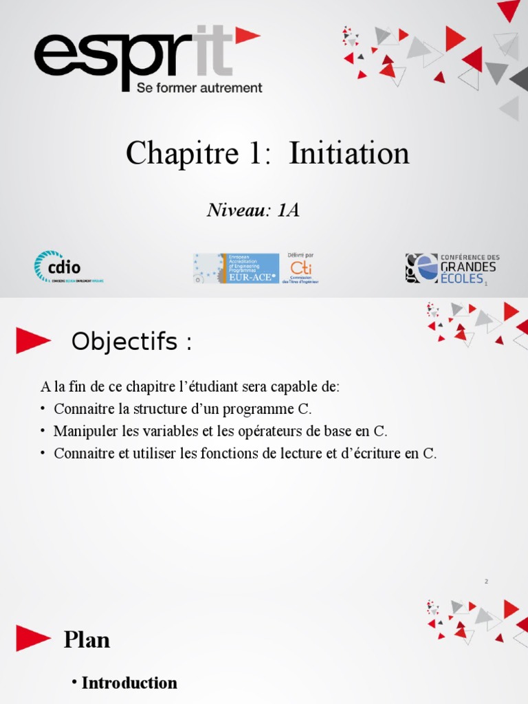 Chap1 Initiation | PDF | Variable (informatique) | Langage de programmation