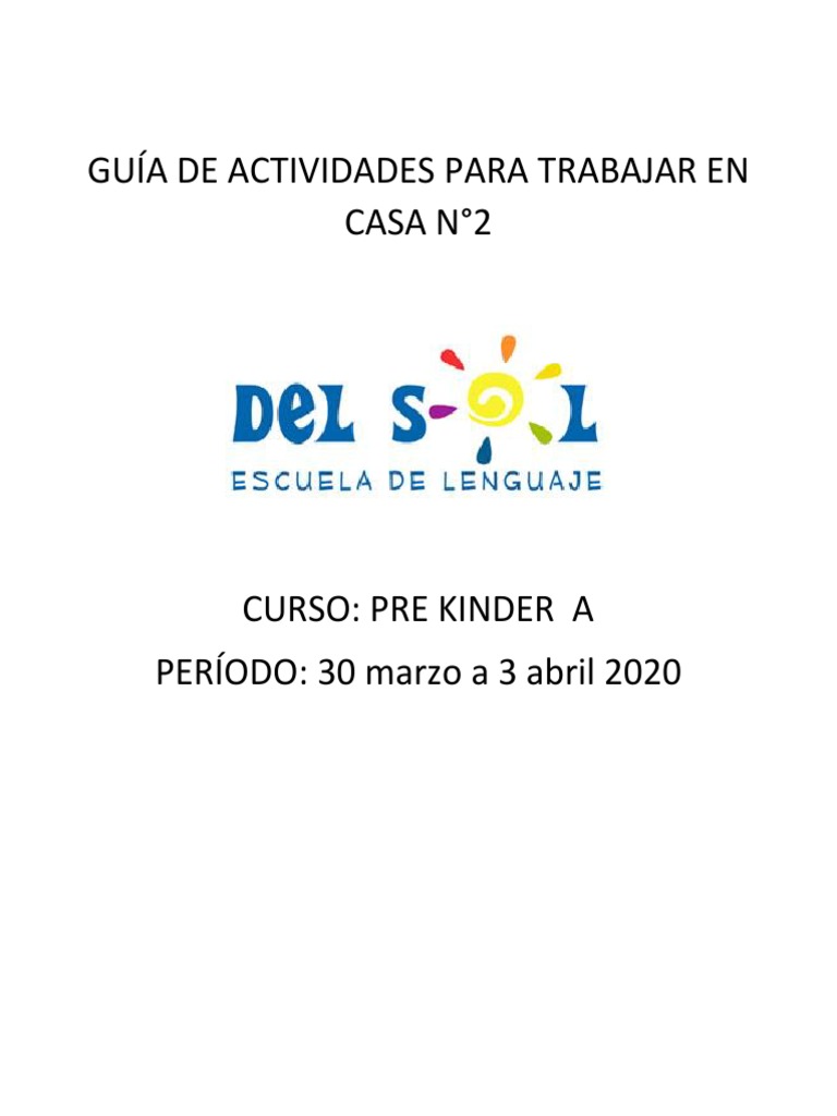 Prekinder A Lunes 30 Marzo PDF | PDF | Educación de la primera infancia ...