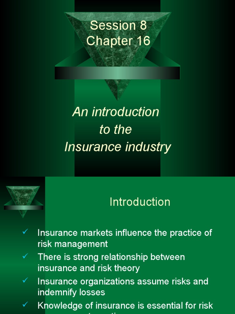 Session 8 (An Introduction To The Insurance Industry) Full | PDF ...