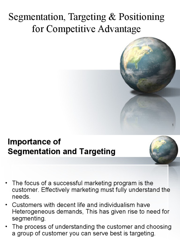 Segmentation, Targeting - Positioning For Competitive Advantage - Pptold | PDF | Market ...