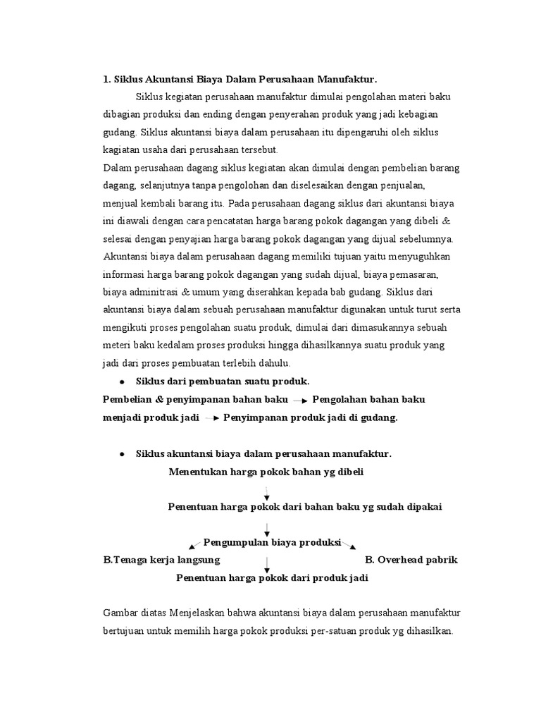 Siklus Akuntansi Biaya | PDF | Pengelolaan Keuangan & Uang | Teknologi & Rekayasa