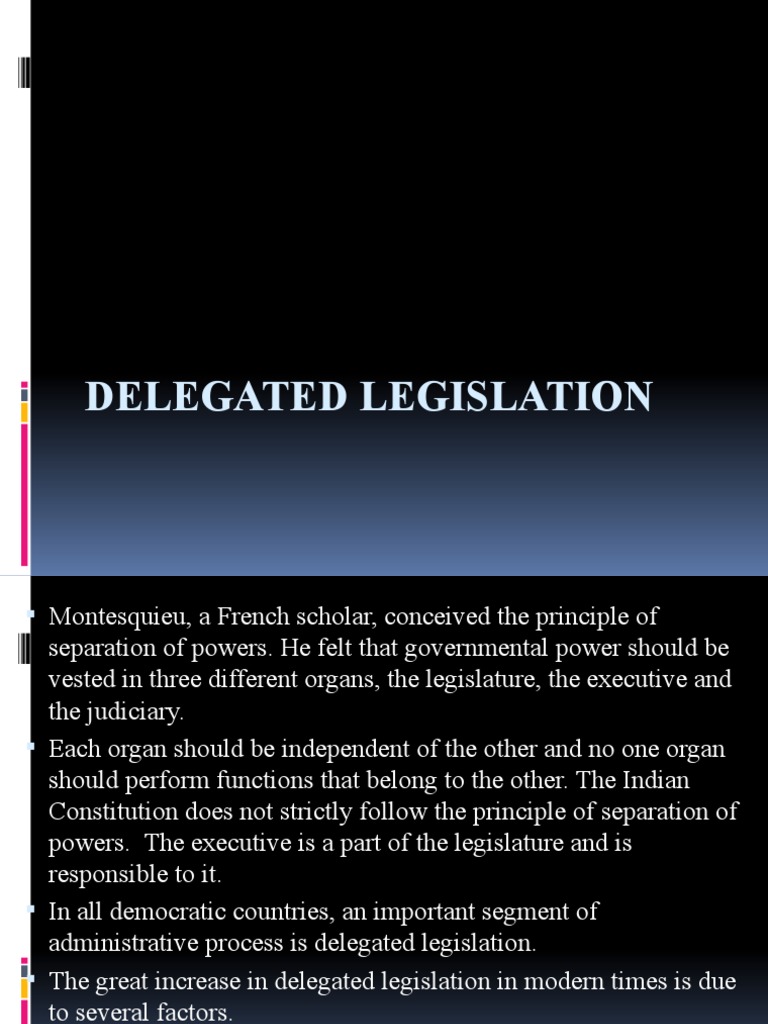 Delegated Legislation | PDF | Rulemaking | Constitution