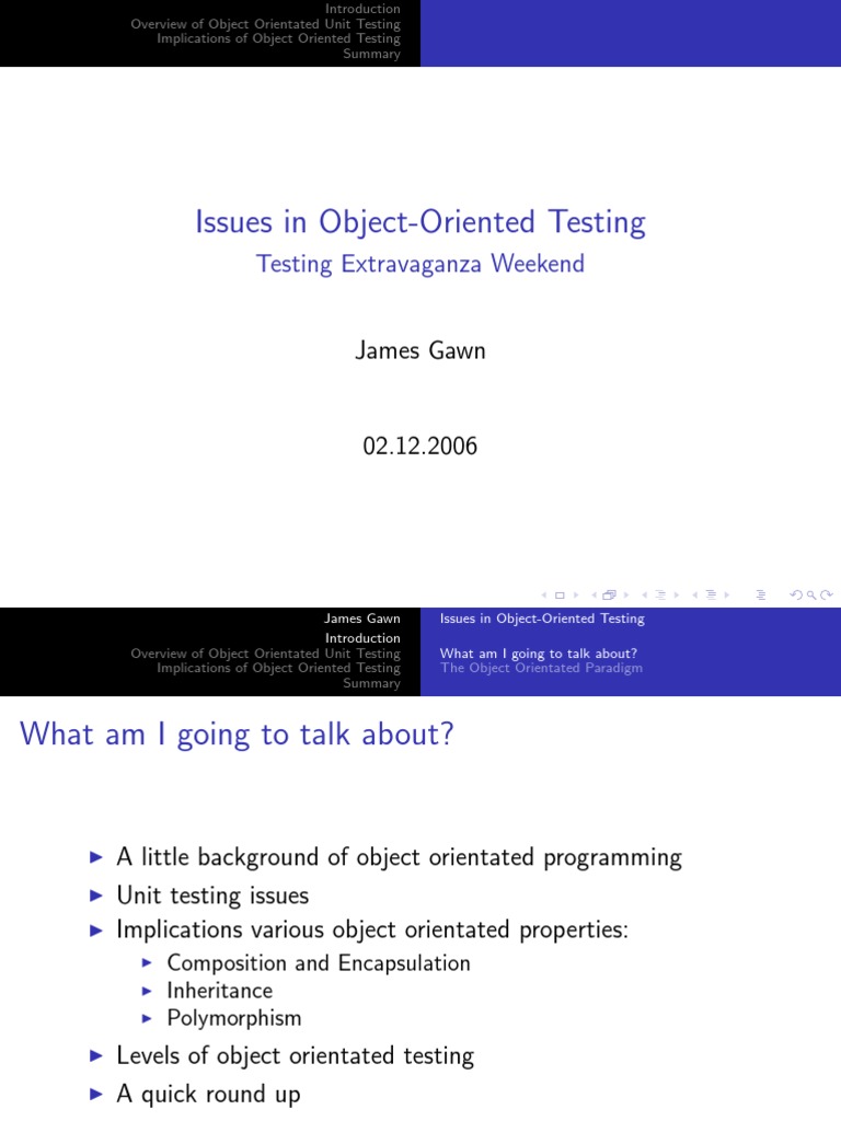 20061202 Gawn Issues In Object Oriented Testing Object