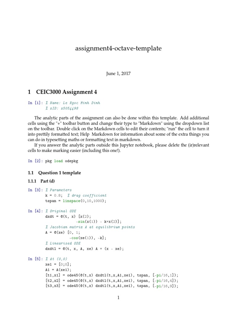 Assignment4 Octave Template | PDF | Applied Mathematics | Mathematical Analysis