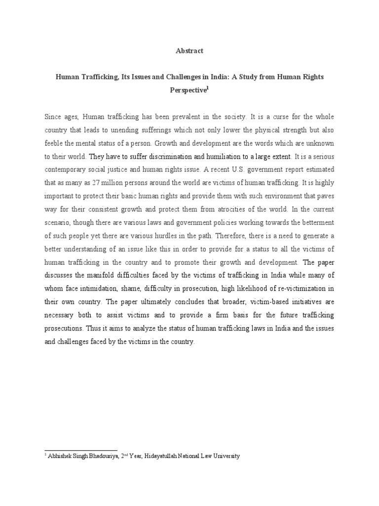 Abstract (Human Trafficking) | PDF | Politics | Social Science