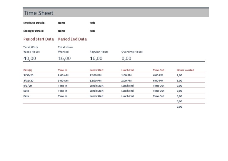 Daily Time-Activity Sheet | PDF
