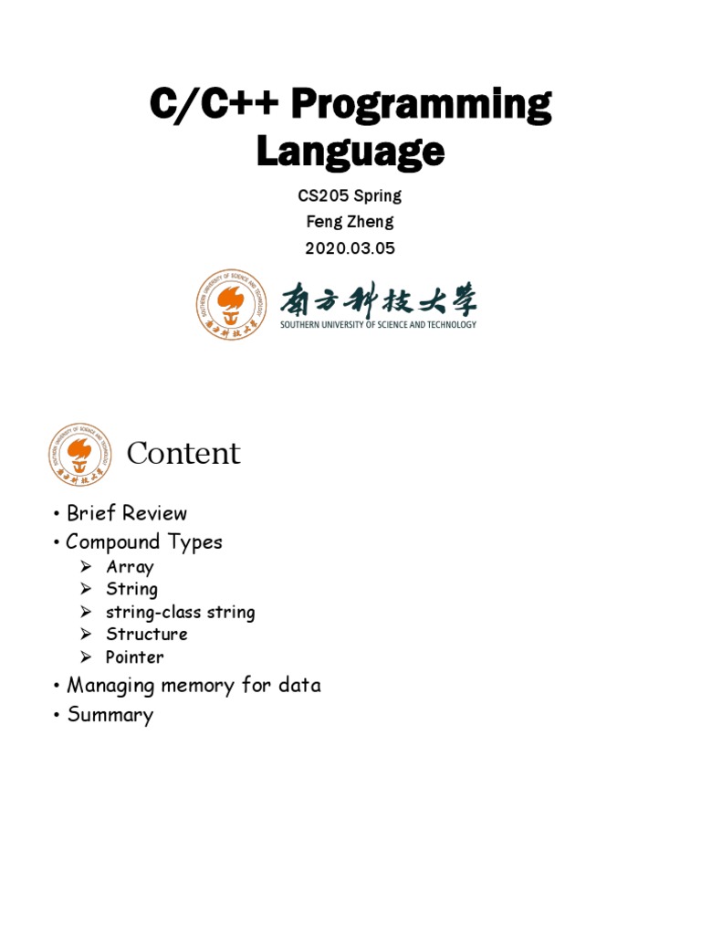 C/C++ Programming: Arrays, Strings, Pointers | PDF | Pointer (Computer Programming) | String ...