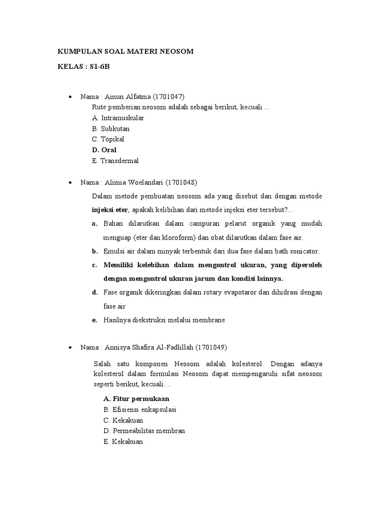 Metode dan Rute Pemberian Neosom | PDF | Sains & Matematika