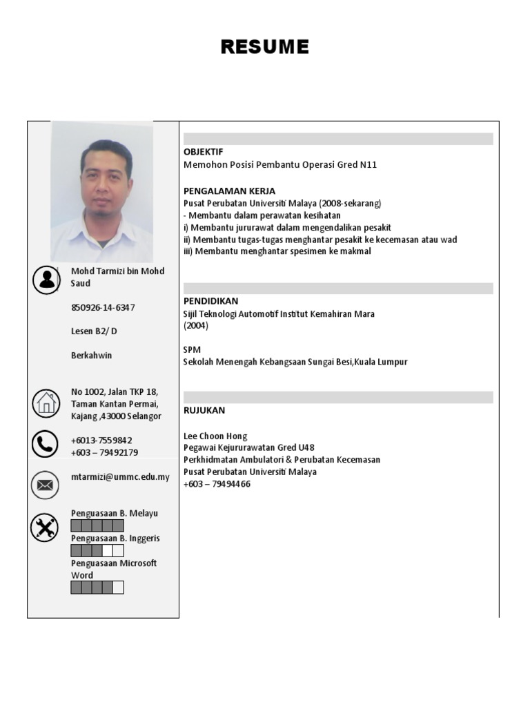 Contoh Resume Terbaik | PDF