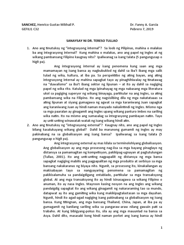 GEFILI1 Tullao | PDF