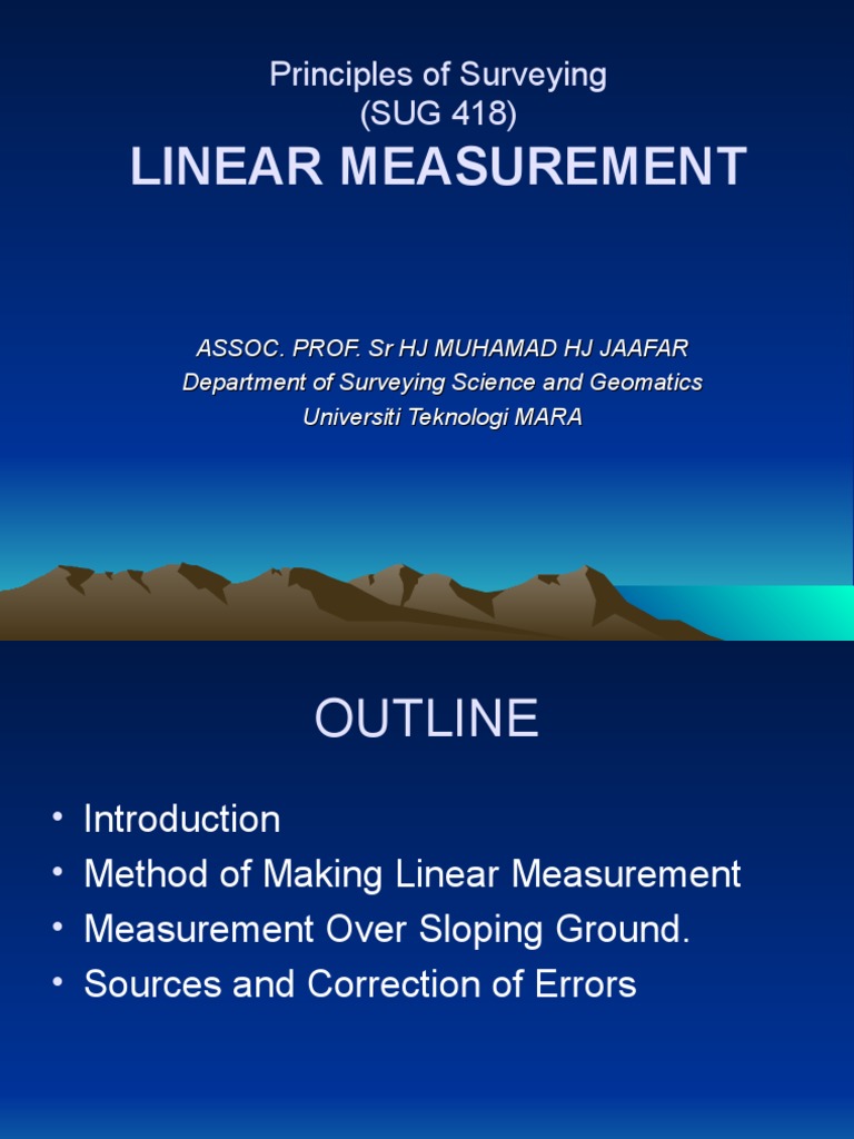 Linear Measurement in Surveying Principles | PDF | Observational Error ...