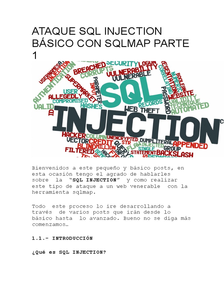 Ataque SQL Injection Básico Con Sqlmap PDF | PDF | Gestión de tecnología de la información ...