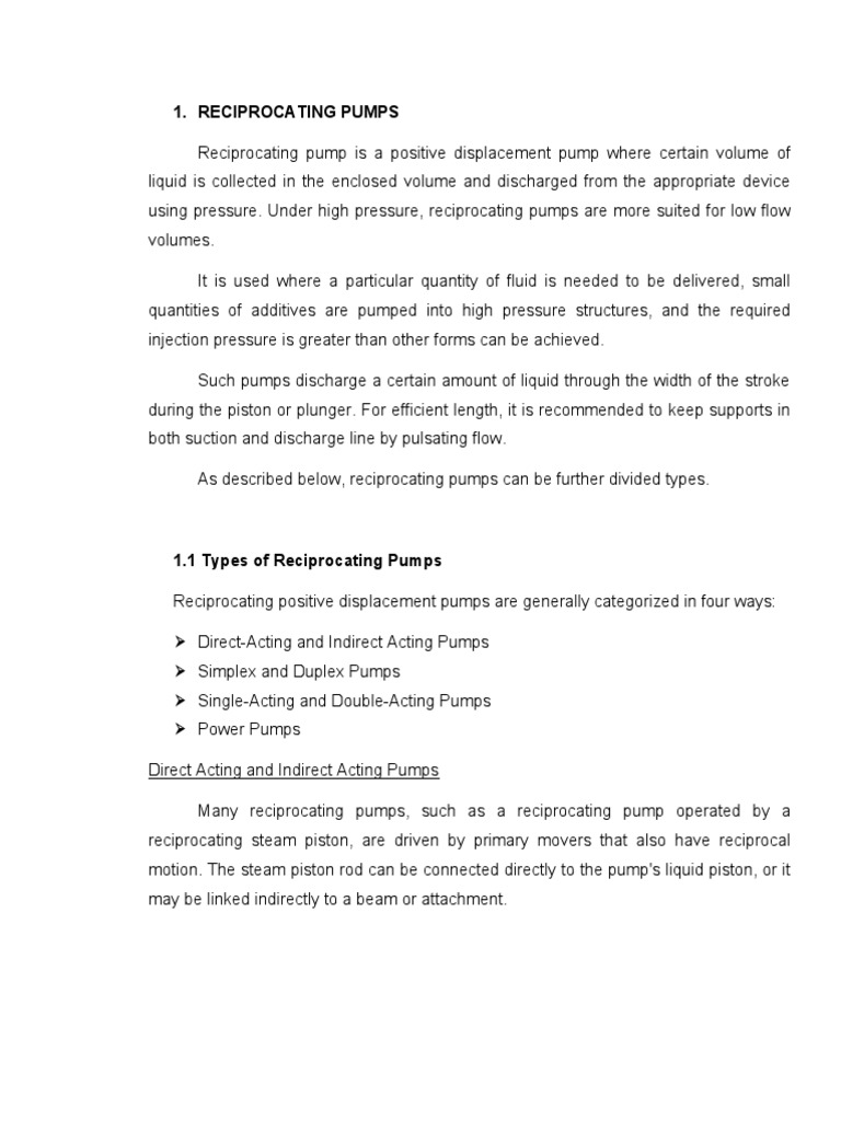 Reciprocating Pumps | PDF | Pump | Piston