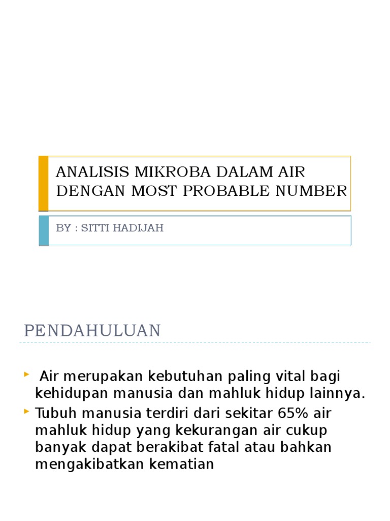 Analisis Mikroba Dalam Air Dengan Most Probable Number | PDF