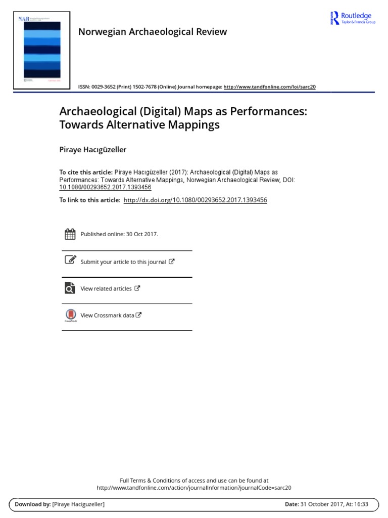 Archaeological (Digital) Maps As Performances: Towards Alternative ...