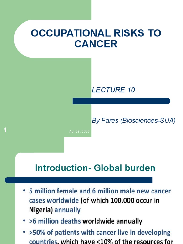 Lecture 10 - Occ Risks To Cancer | PDF | Neoplasms | Benign Tumor