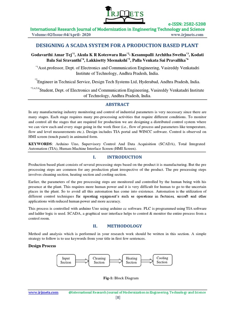 SCADA System Design for Production Plants | PDF | Automation | Scada