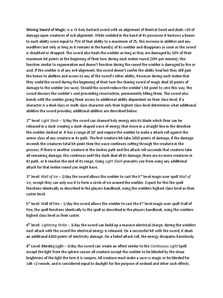 Shining Sword of Magic | PDF | Sword | Nature