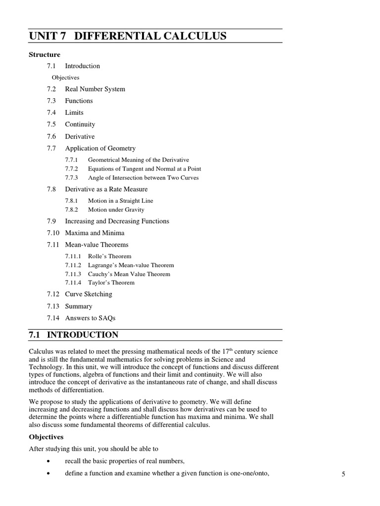 Differential Calculus | PDF | Function (Mathematics) | Derivative
