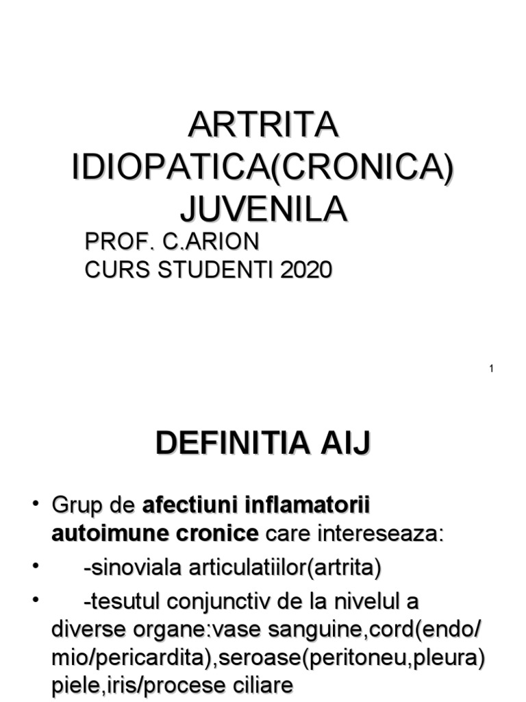 Artrita Idiopatica Juvenila. LES. RAA | PDF