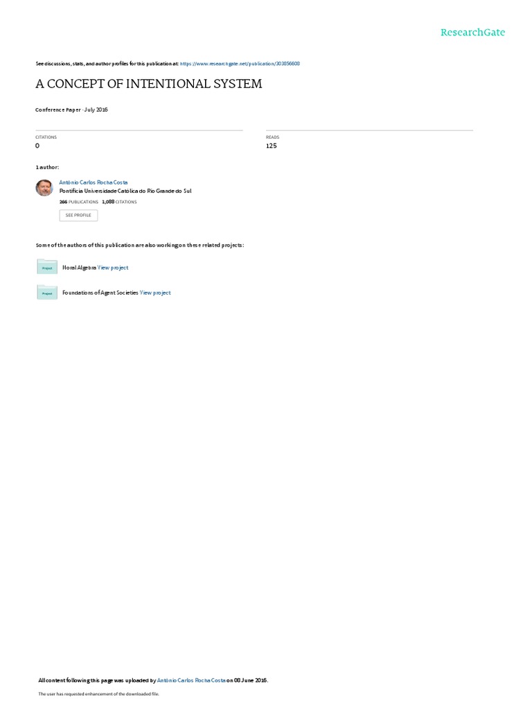 A Concept of Intentional System: July 2016 | PDF | Edmund Husserl | Top ...