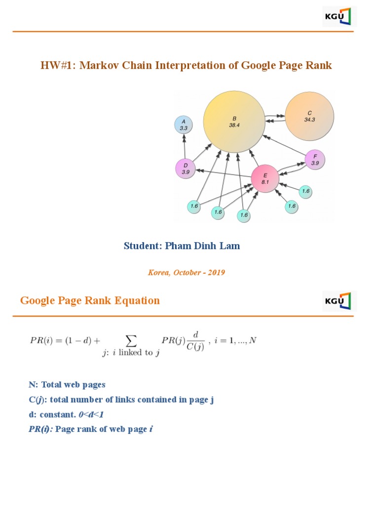 Google Page Rank With Markov Model | PDF | Markov Chain | Theoretical Computer Science